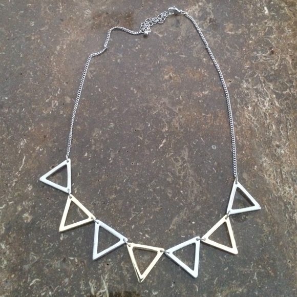 Jewelry | Alternating Gold And Silver Triangle Neck | Poshmark